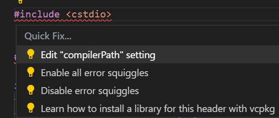 Remove vcpkg code action from missing include scenarios · Issue #11252 · microsoft/vscode ...