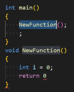 Extract to function with the ";" missing at the end can lead to ...