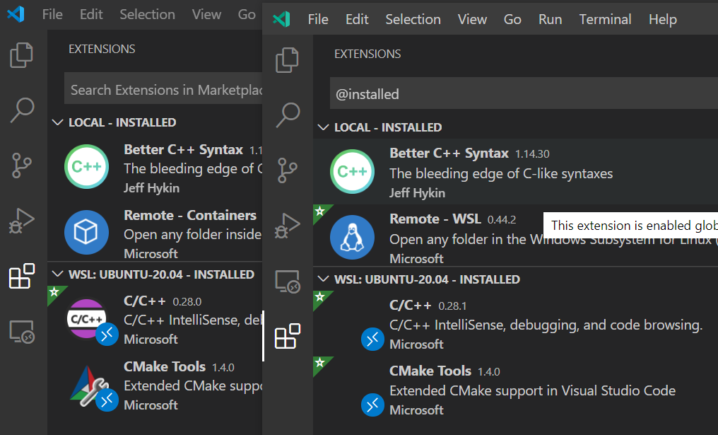 Extension icons don't render in the remote WSL instance with VS Code Insiders (works with VS ...