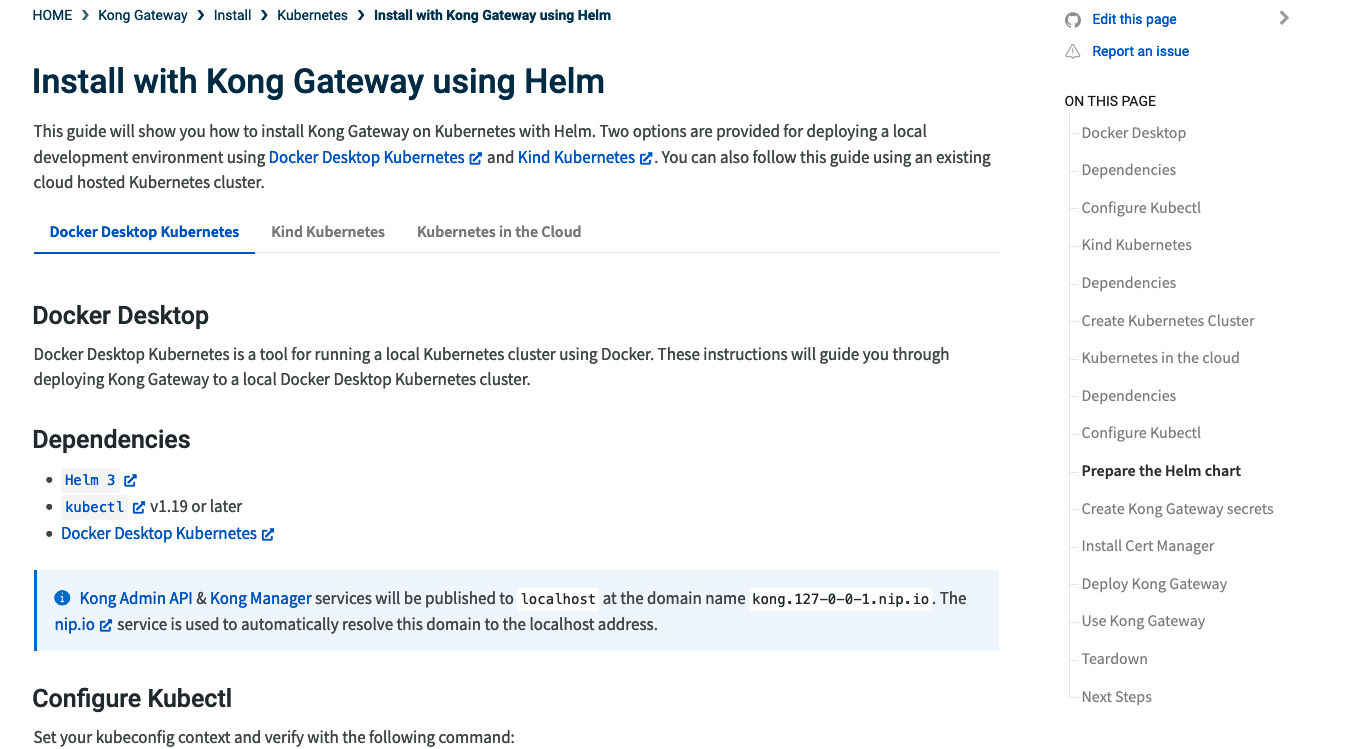 "Install with Kong Gateway using Helm" sidebar has extra dead links. · Issue #5479 · Kong/docs ...