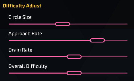 Order/Naming of Difficulty Adjust settings are different from beatmap ...