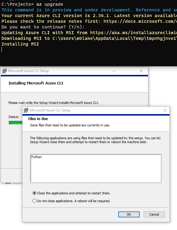 Improve the az upgrade locking · Issue #22741 · Azure/azure-cli · GitHub