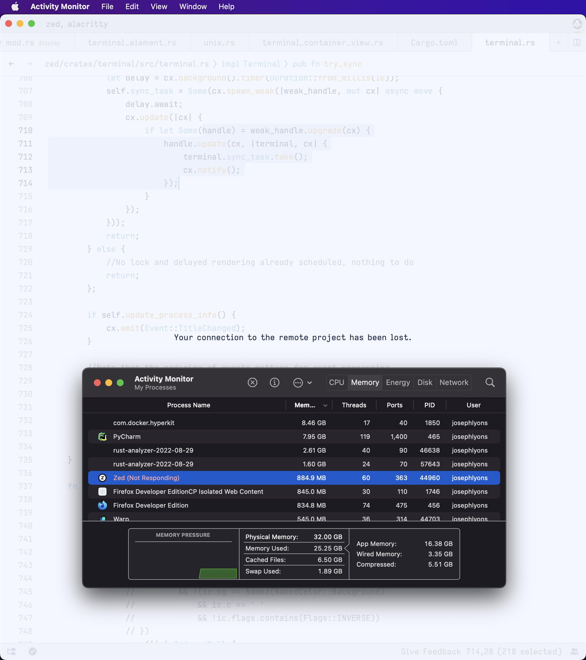 Zed is unresponsive after computer sleeps after a collaboration session · Issue #1605 · zed ...