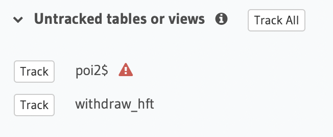 Unusual error message when attempting to track table through API ...