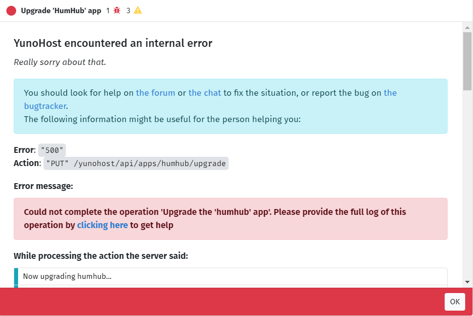 Upgrade HumHub (humhub) from 1.13.0~ynh2 to 1.14.0~ynh1 failed · Issue #58 · YunoHost-Apps ...