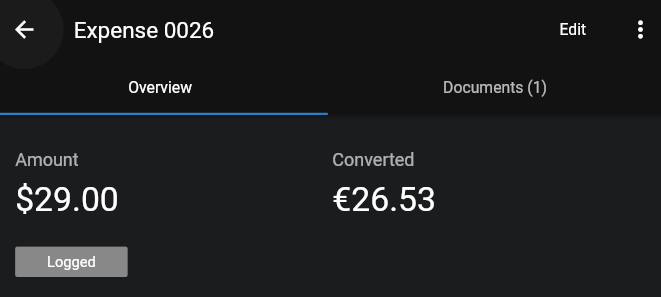 Linking Expenses To A Transaction Possibility To Select Currency Converted Expenses · Issue