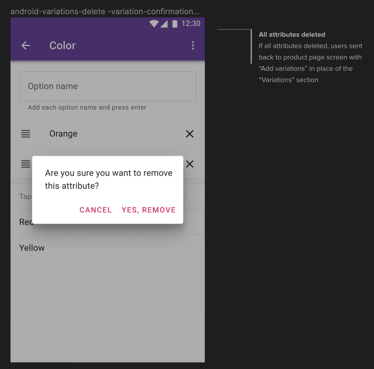 [Variations] Removing a Selected Attribute · Issue #3215 · woocommerce/woocommerce-android · GitHub