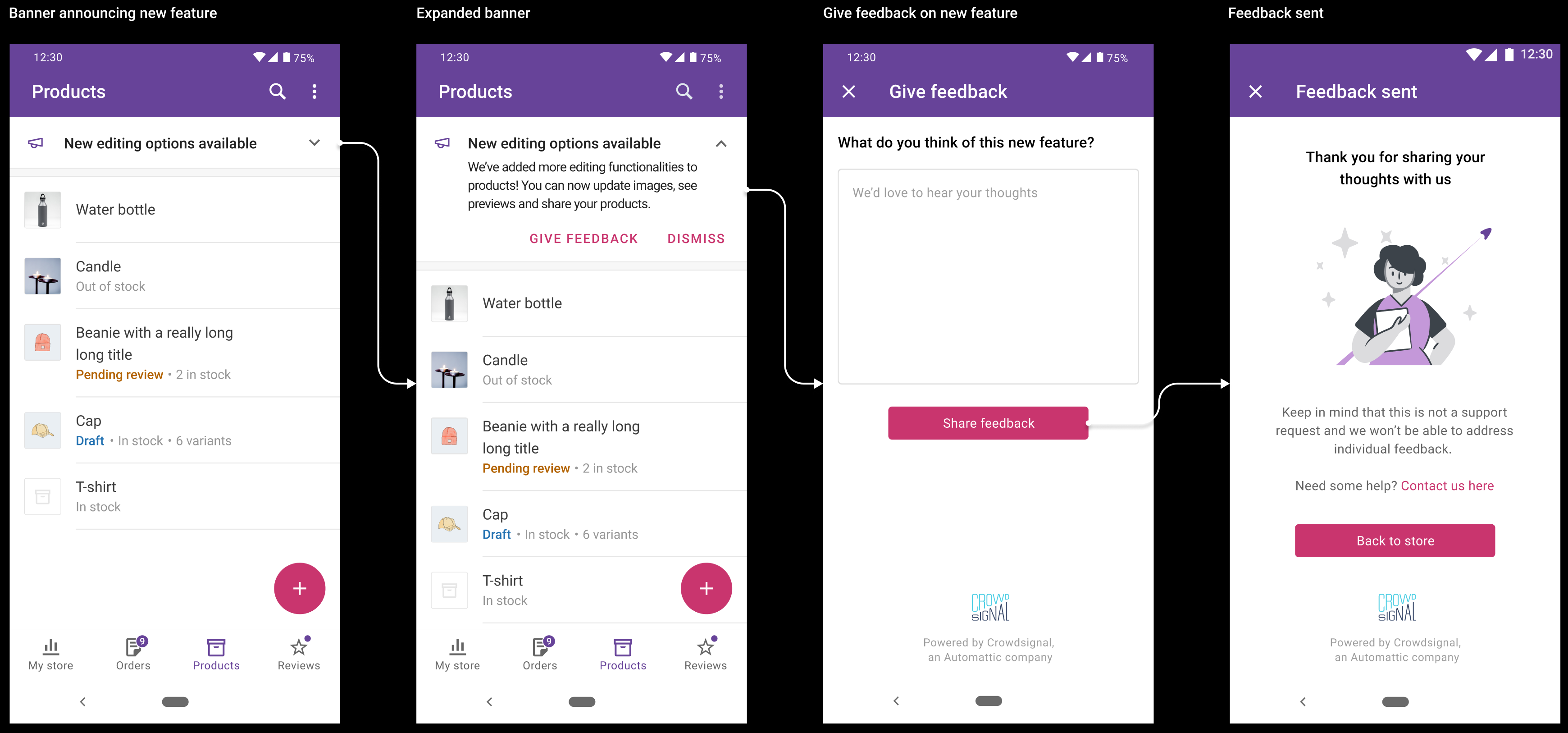 [IAFeedback] Add “Give Feedback” and ”Dismiss” Buttons In Products ...