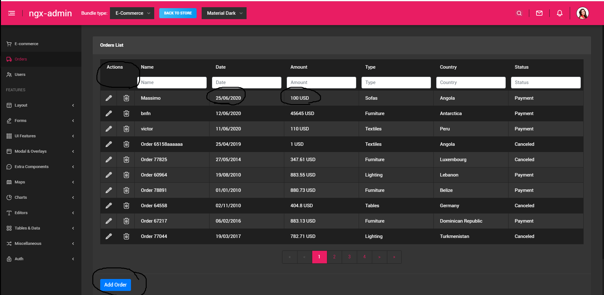 i want to be put a routerLink on the actions (add and edit) to navigate to new page is that ...