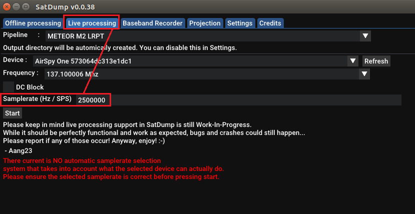 AirSpy-R2 10M ok, 2.5M error · Issue #57 · SatDump/SatDump · GitHub
