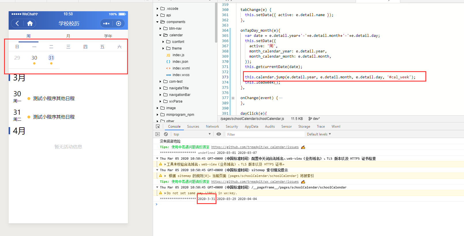 周视图下 跳转到指定的日期，会出现周日期不完整 · Issue #276 · treadpit/wx_calendar · GitHub