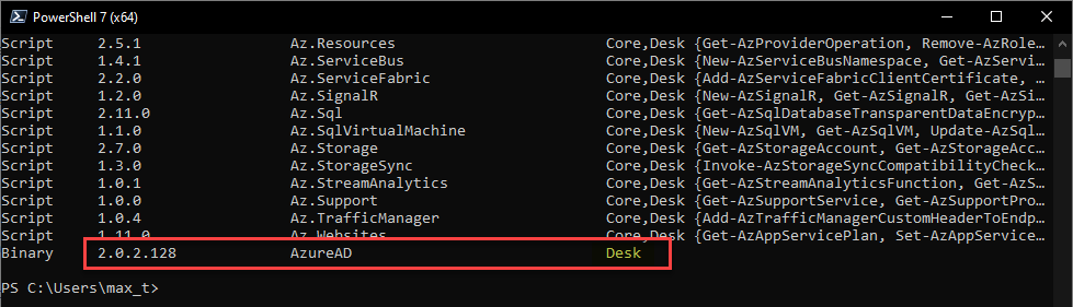 Connect-AzureAD Could not load type 'System.Security.Cryptography.SHA256Cng' from assembly ...