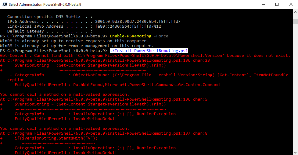 Beta.9 - Install-PowerShellRemoting error while executing. · Issue ...