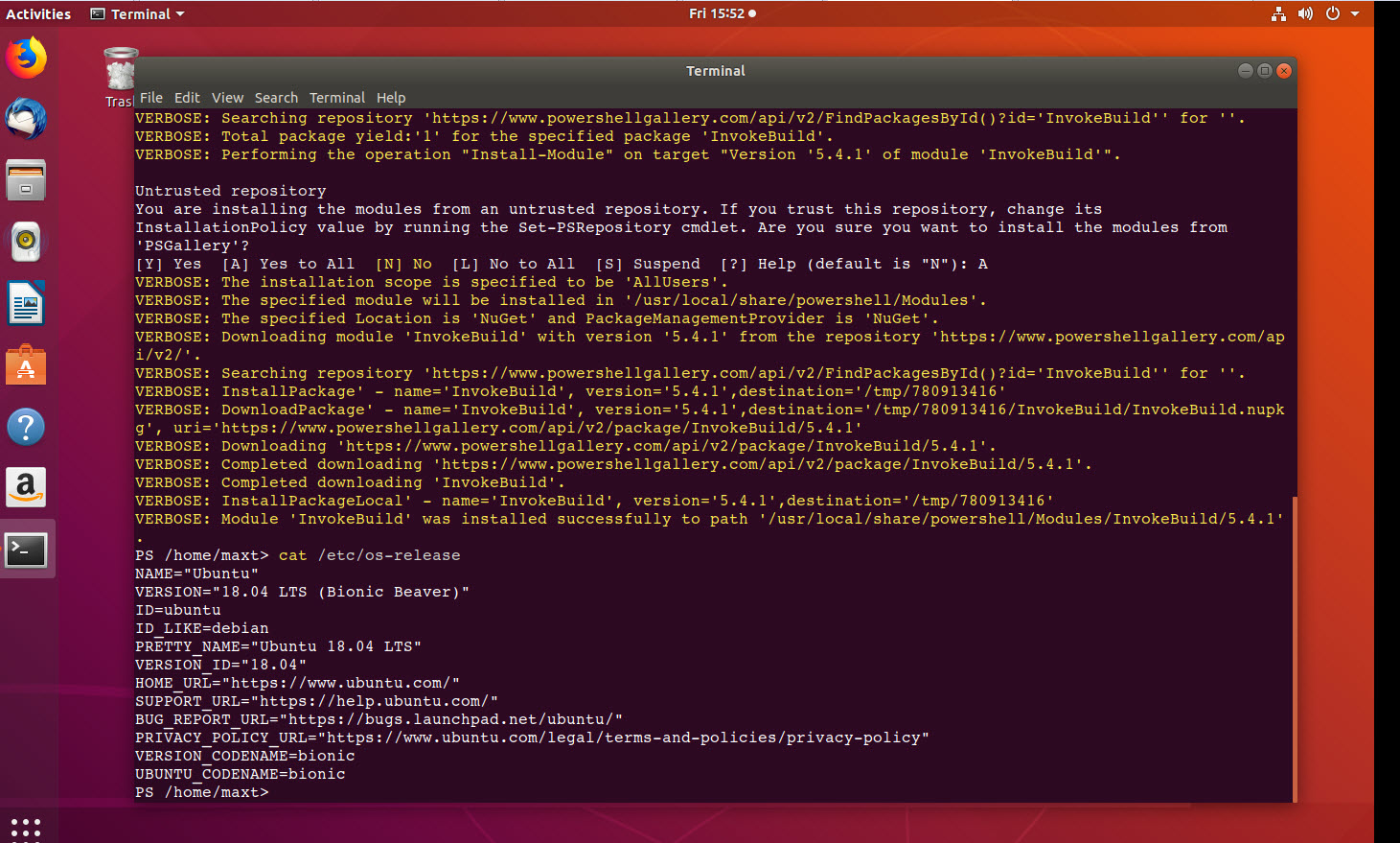 Install-Module is broken in preview 3 on Ubuntu 18.04 on WSL · Issue #302 · PowerShell ...