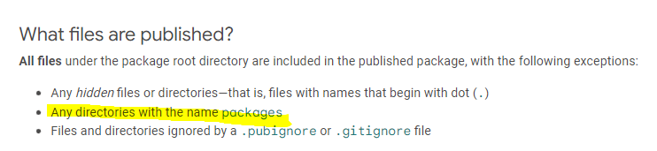 Pub Publish Incorrectly Publishes 'packages' folder · Issue #129067 · flutter/flutter · GitHub