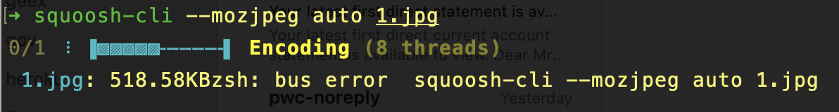 squoosh-cli bus-errors on mac M1 mac book pro · Issue #1010 · GoogleChromeLabs/squoosh · GitHub