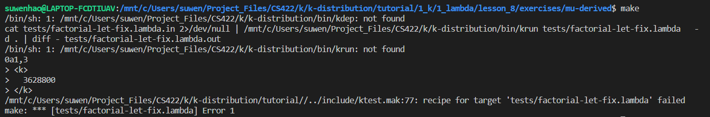 Fail to run Makefile in /k/k-distribution/tutorial/ · Issue #1129 · runtimeverification/k · GitHub