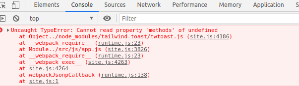 'methods' of undefined · Issue #1 · nickgraffis/tailwind-toast · GitHub