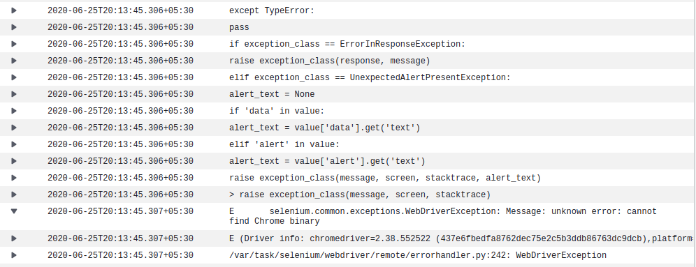 Helium cannot launch chrome inside AWS lambda environment · Issue #32 · mherrmann/helium · GitHub