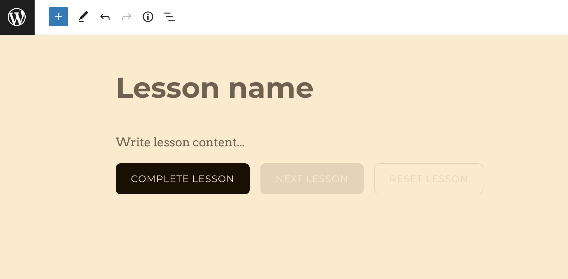 When Learning Mode Is Enabled The Lesson Edit Screen Does Not Use The Lesson Template Styles 
