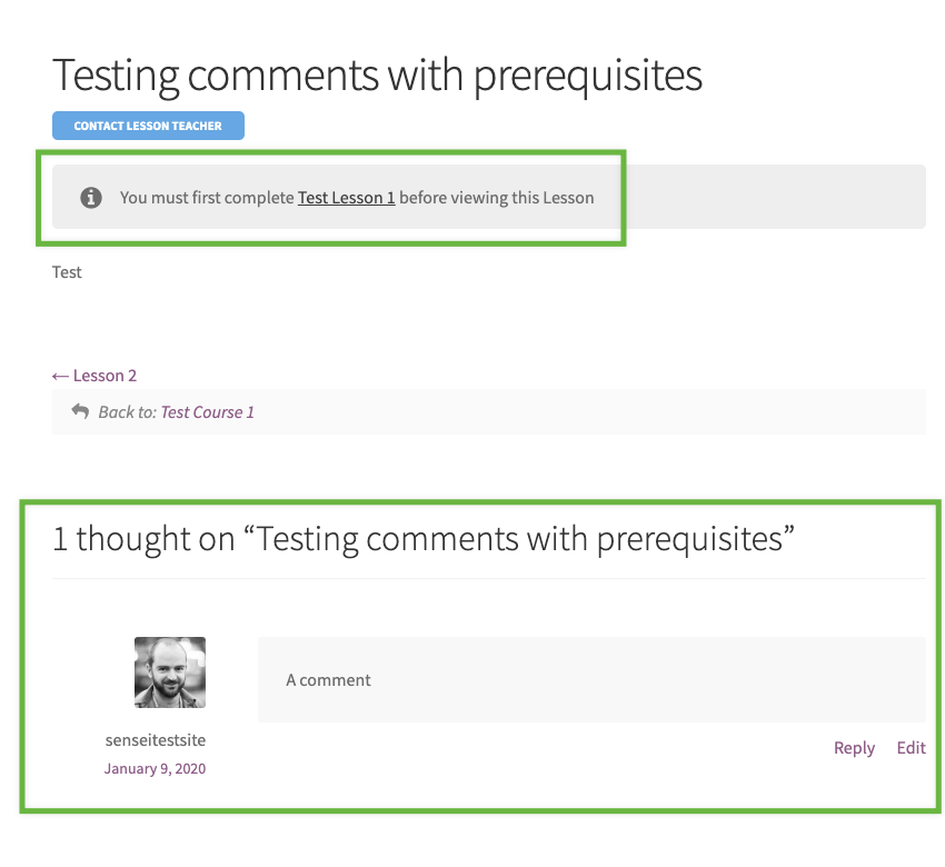 Lesson comments visible before prerequisite is completed · Issue #2832 · Automattic/sensei · GitHub