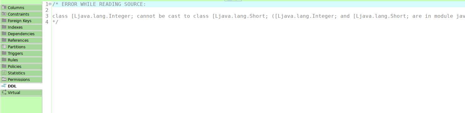Warning/error when selecting from certain tables ClassCastException Integer/Short · Issue #20075 ...