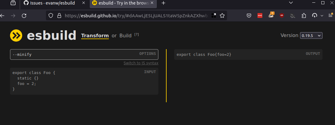 Minfying empty static blocks does not remove them · Issue #8136 · swc-project/swc · GitHub