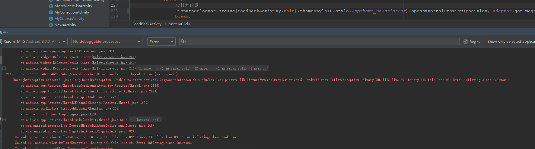 打开预览报错 · Issue #1026 · LuckSiege/PictureSelector · GitHub