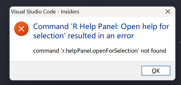 Help Panel not available in vscode insiders · Issue #1360 · REditorSupport/vscode-R · GitHub