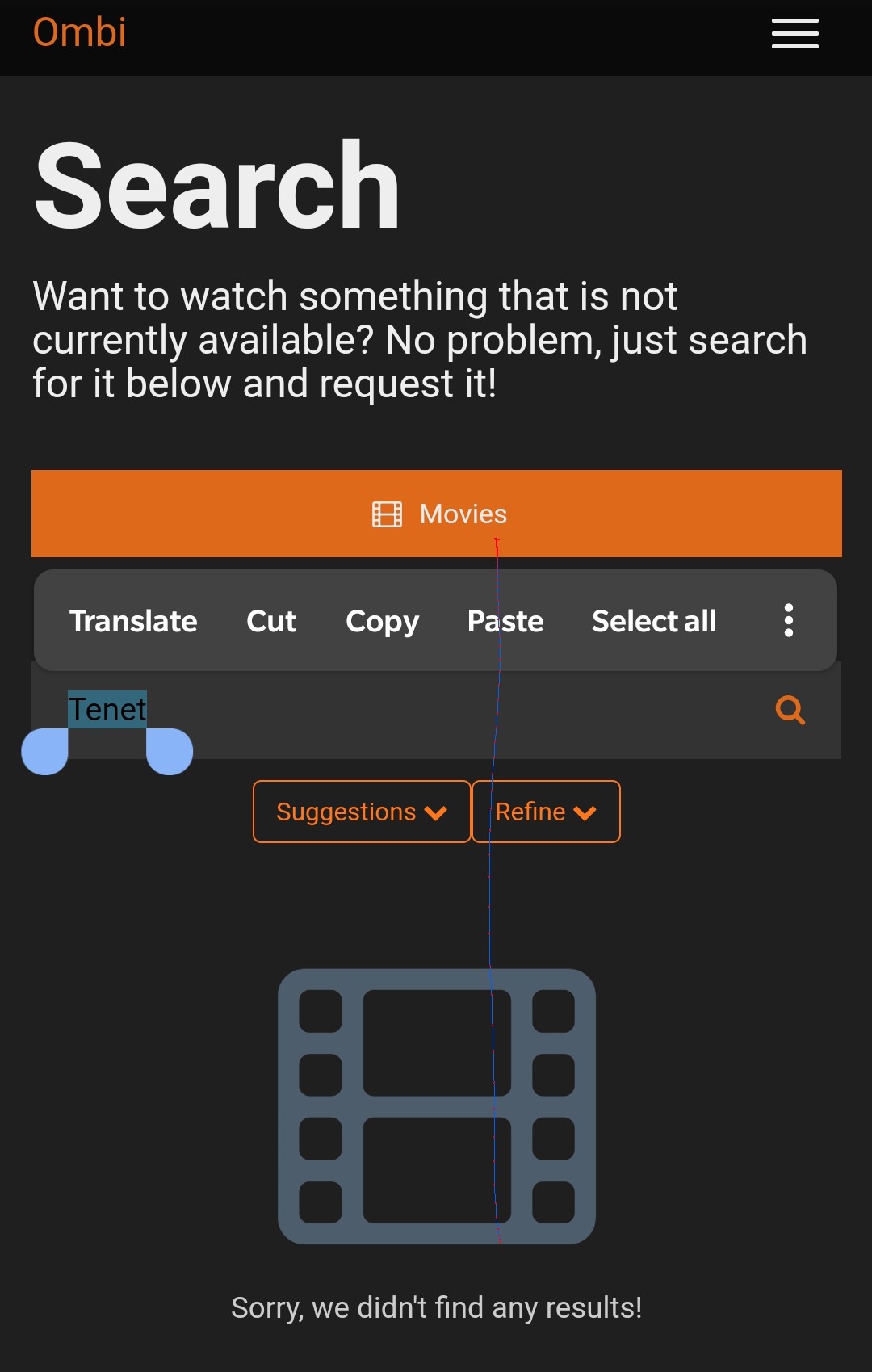 Pasting to search area does not trigger find · Issue #3914 · Ombi-app/Ombi · GitHub