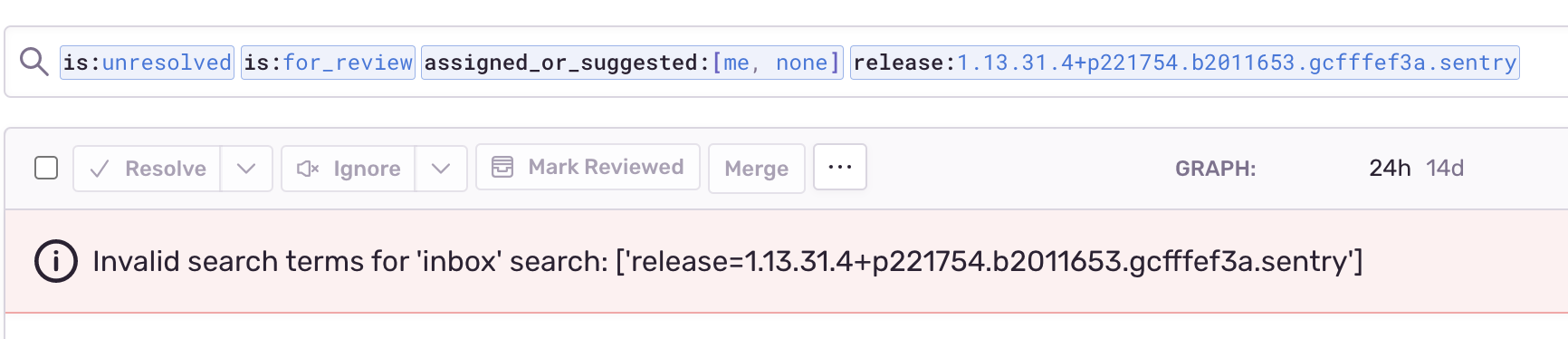 Release quick search creates invalid query · Issue #31643 · getsentry ...