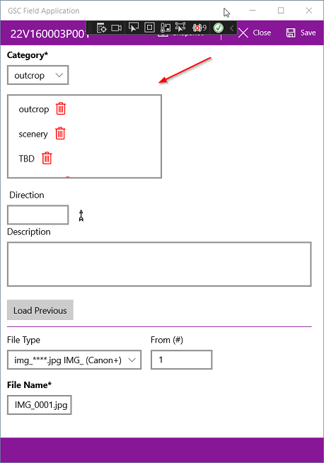 Document / Photos - multiple entries categories · Issue #159 · NRCan/GSC-Field-Application · GitHub