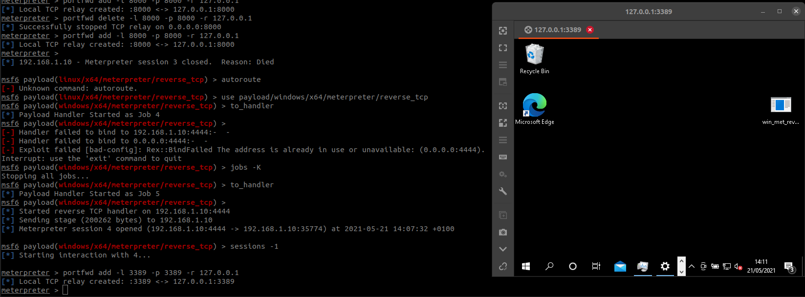 portfwd on msf v: 6.0.36-dev seems broken? · Issue #14939 · rapid7/metasploit-framework · GitHub