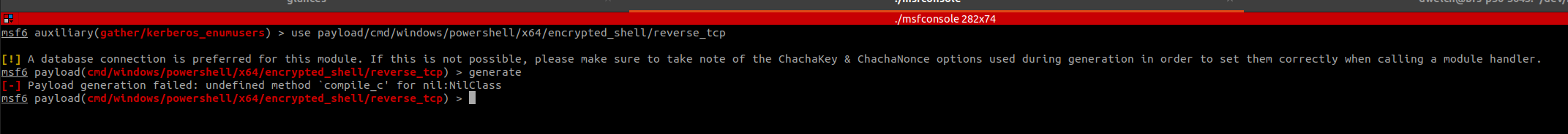 Generating an adapted encrypted shell payload crashes · Issue #16587 · rapid7/metasploit ...