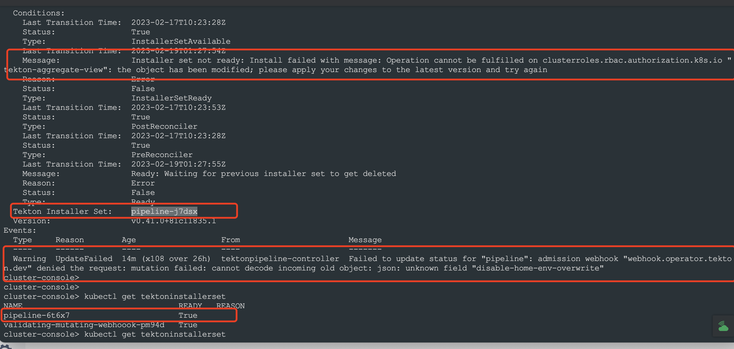 Tektonpipeline Cannot Upgrade To Latest Version From V0 54 · Issue 1360 · Tektoncd Operator