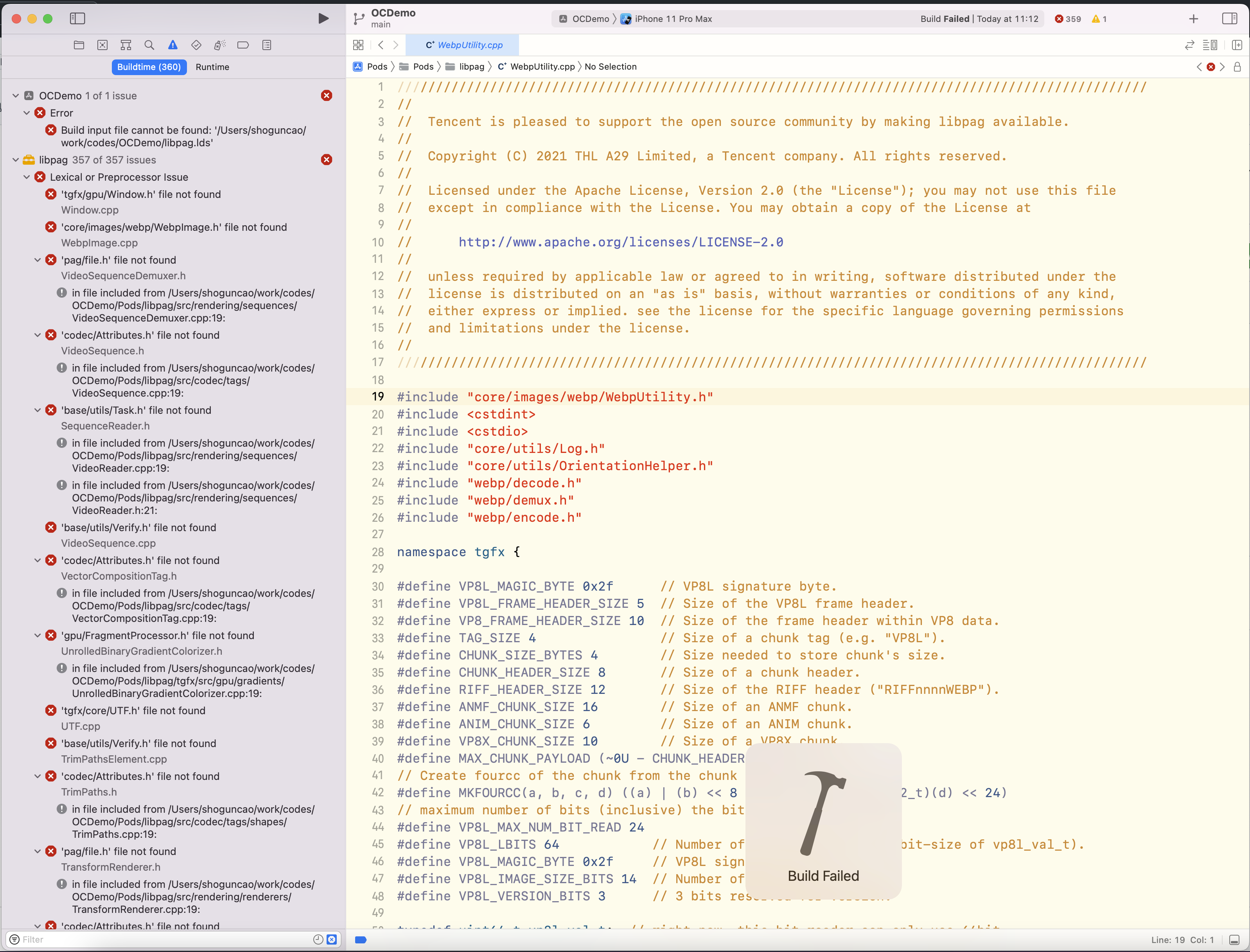 iOS通过pod 'libpag'的方式接入报错'tgfx/gpu/Window.h' file not found · Issue #365 · Tencent/libpag · GitHub