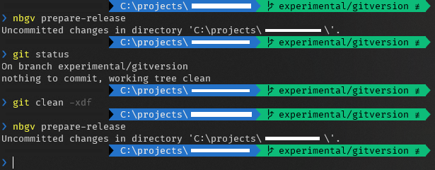 nbgv prepare-release "Uncommited changes in directory" · Issue #439 ...