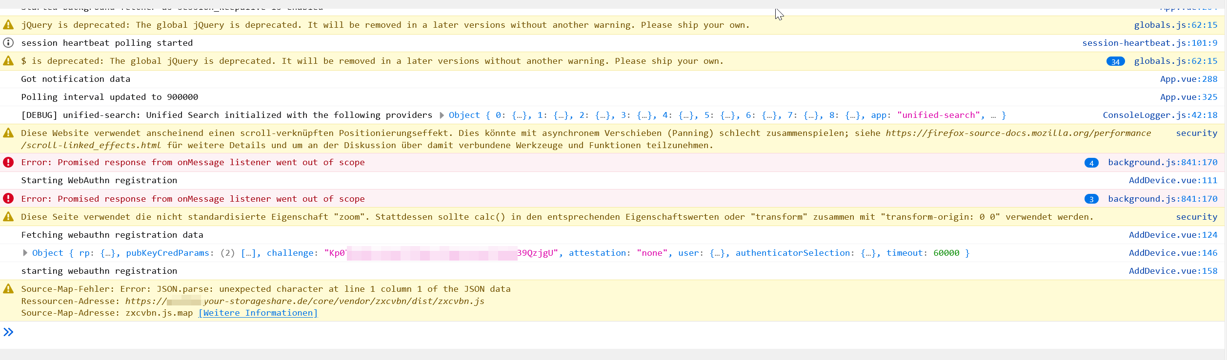 [BUG] Cannot add Webauthn Devices · Issue #55 · nextcloud/twofactor_webauthn · GitHub