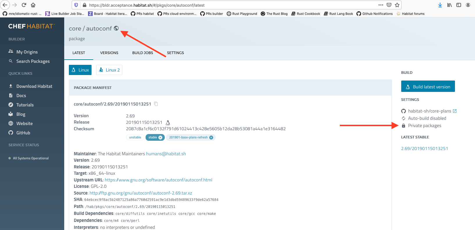 apparent discrepancy in privacy settings display · Issue #1327 · habitat-sh/builder · GitHub
