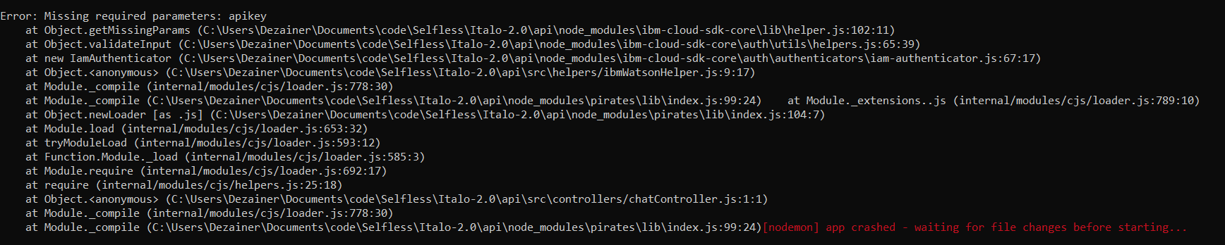 Missing required parameters: apikey ? · Issue #1020 · watson-developer-cloud/node-sdk · GitHub