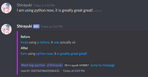 Showing what changed from `on_message_edit` · Issue #632 · python ...