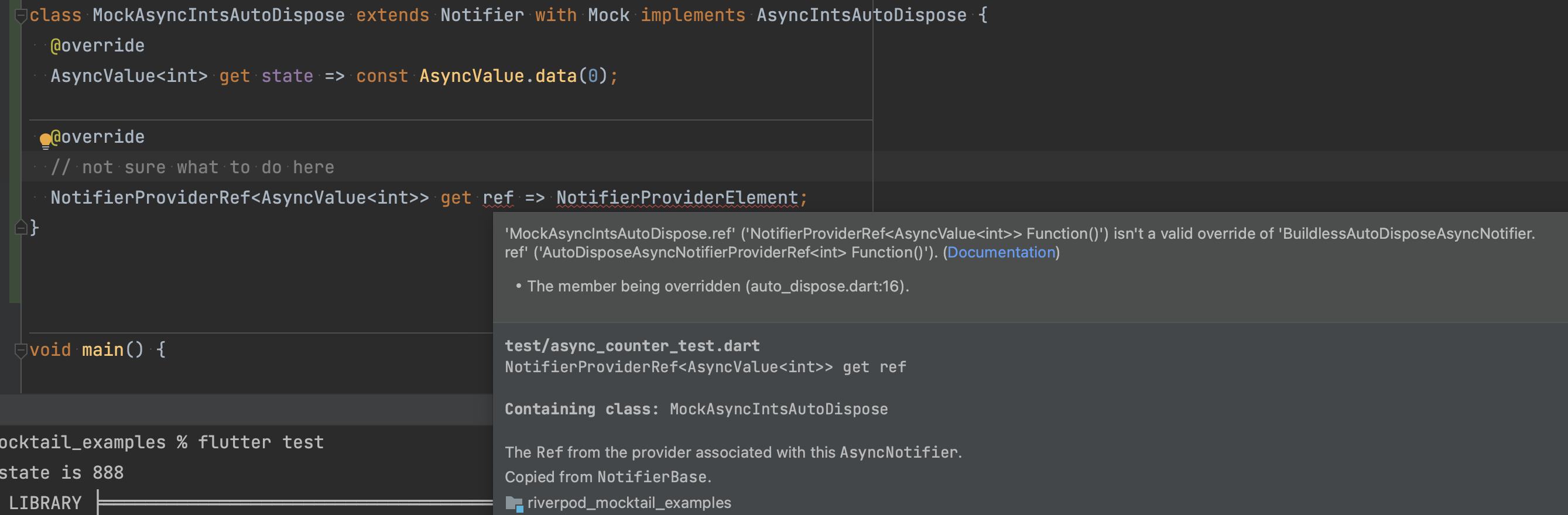 Mocked Riverpod Notifier Has No Instance Method Setelement On Flutter 370 Dart 2190