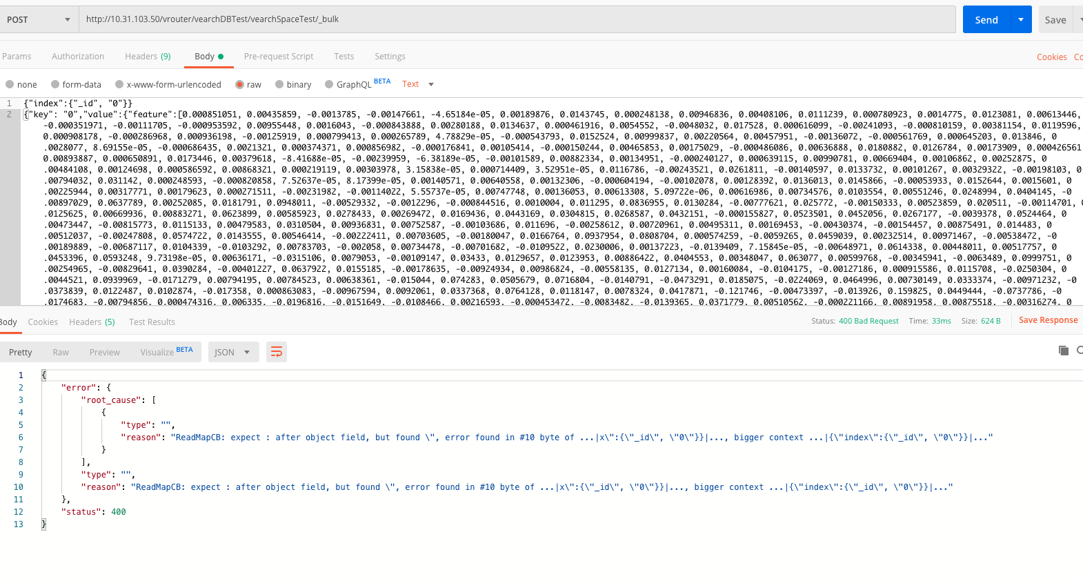 bulk insert api does not work · Issue #72 · vearch/vearch · GitHub