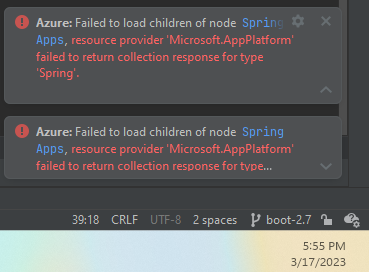 Cannot list service instances of Azure Spring Apps · Issue #7396 · microsoft/azure-tools-for ...