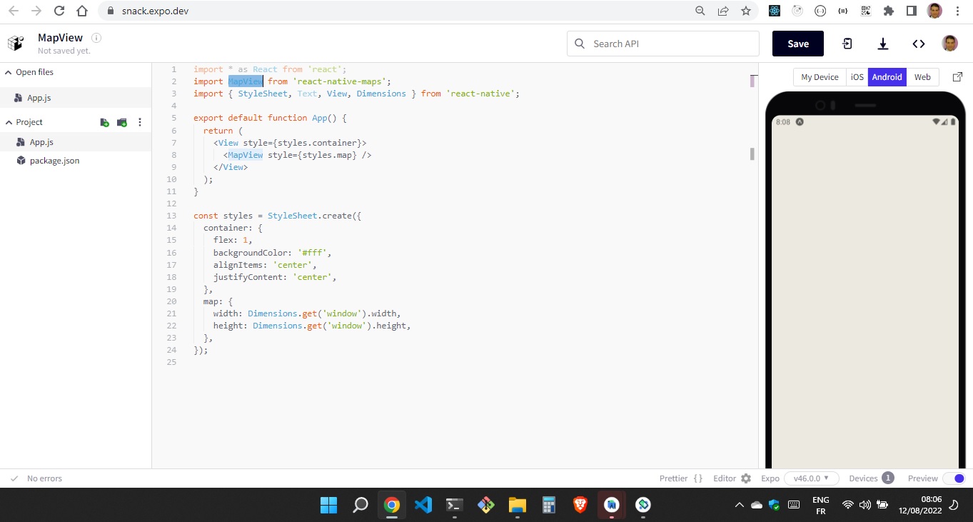 React native, mapview is not loading ANDROID (High priority) · Issue #18618 · expo/expo · GitHub