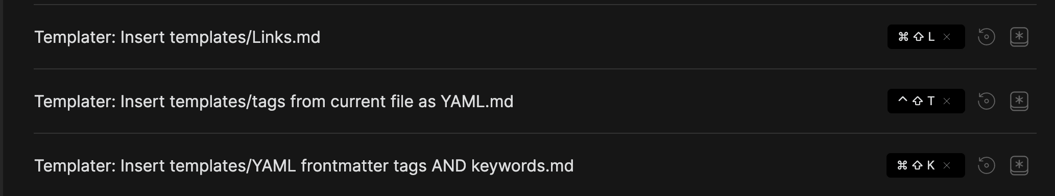 Make hotkeys field wider and show assigned keys? · Issue #390 · SilentVoid13/Templater · GitHub