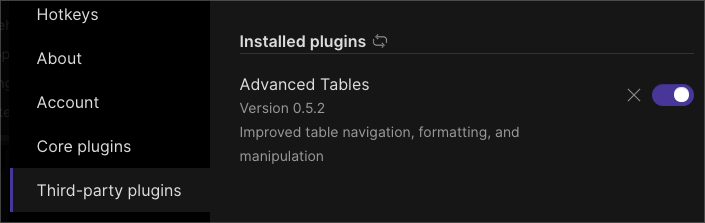 Can't activate? 0.9.11 · Issue #18 · tgrosinger/advanced-tables-obsidian · GitHub