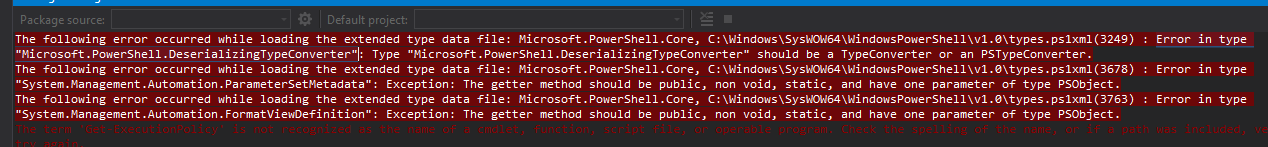 VS 2017 "Error in type" when opening nuget console · Issue #6400 ...
