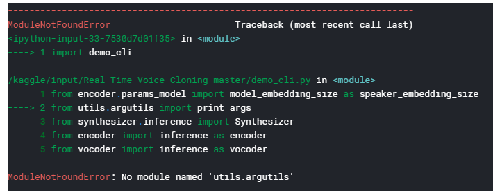 ModuleNotFoundError: No module named 'utils.argutils' · Issue #188 · CorentinJ/Real-Time-Voice ...