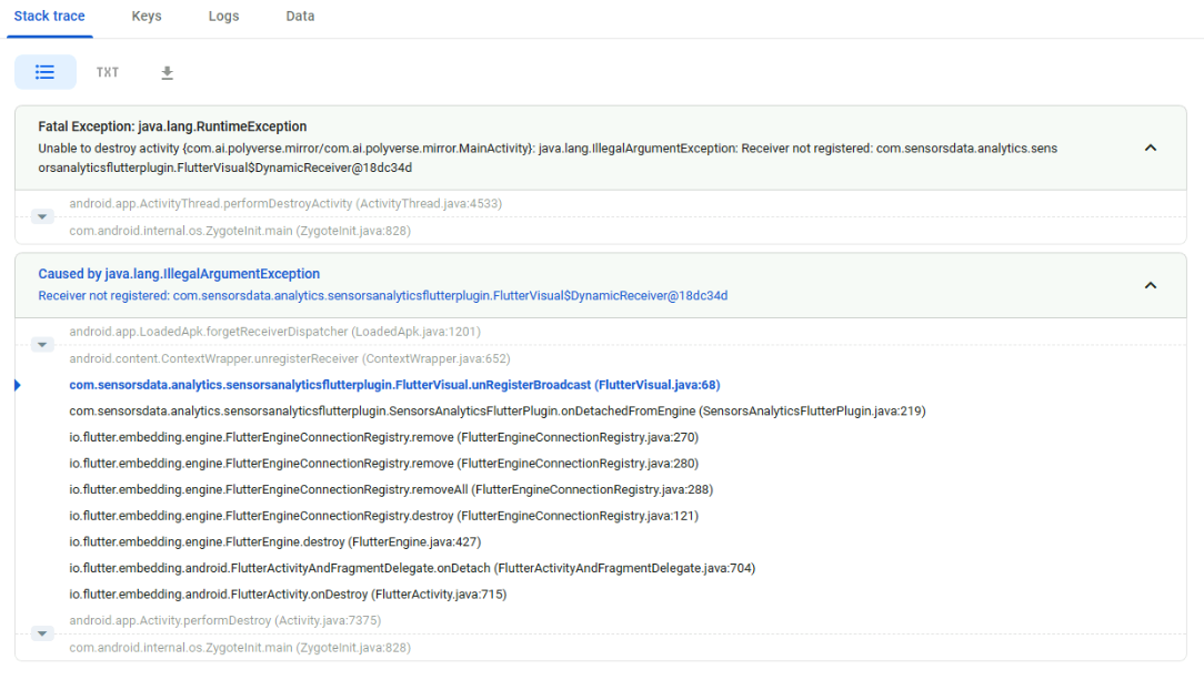 FlutterVisual类DynamicReceiver的unRegisterBroadcast函数报错崩溃 · Issue #23 · sensorsdata/sensors ...